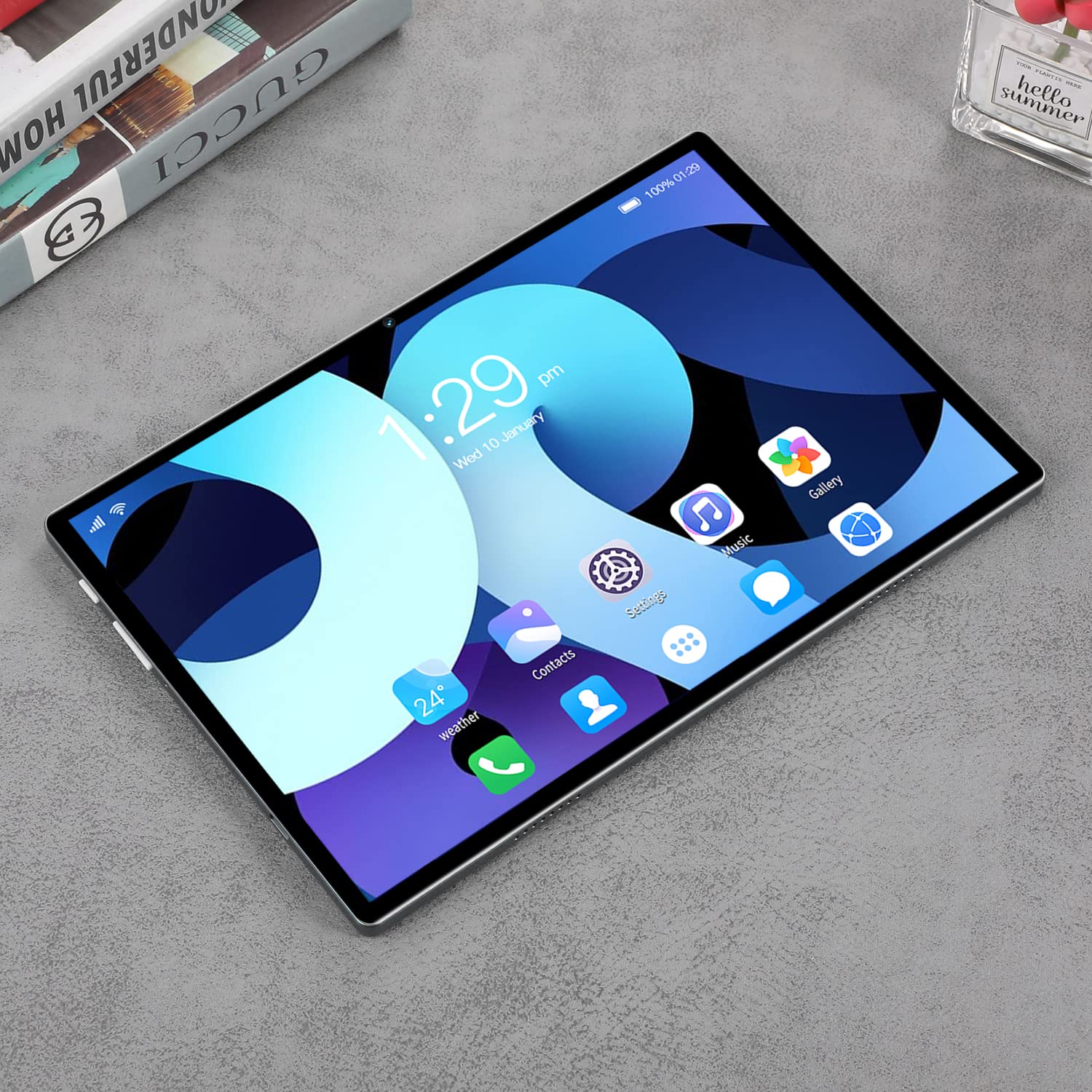 10.1 inch P10 Tablet, 4+32G Full Screen Tablets with Dual SIM Card Slots, Android 8, 1280x800 HD, WiFi, Bluetooth, GPS, 2MP/5MP Camera (Black)