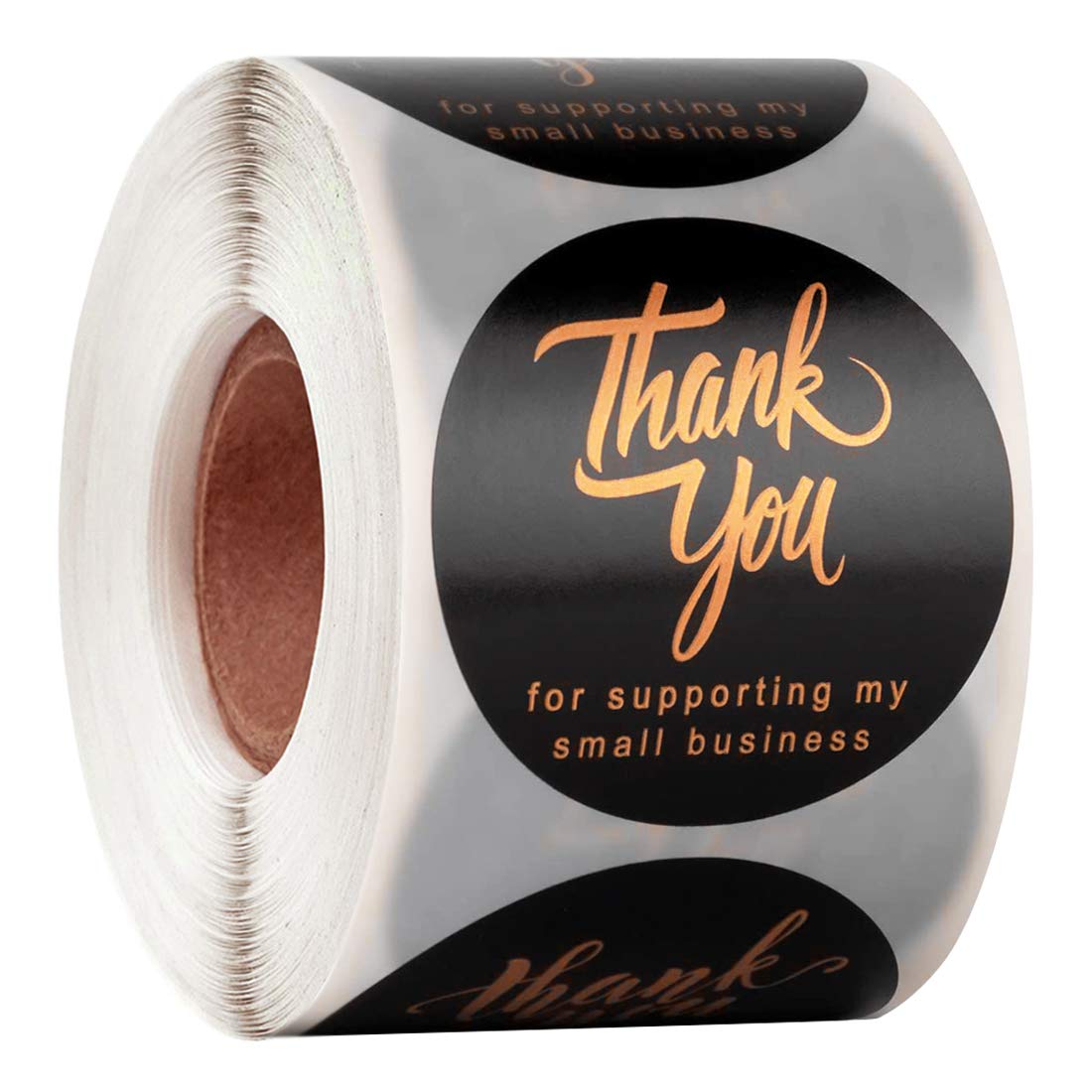 1.5 Inch Thank You Sticker, Round Decorative Sealing Labels, 4 Different Design Thank You for Supporting My Business Stickers (500 Stickers/Roll)