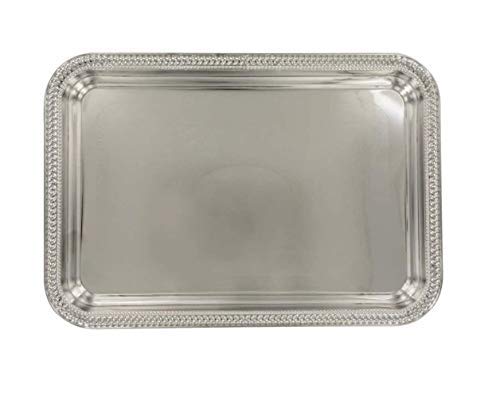 2 Square Silver Nickel-Plated Serving Trays. Silver Wedding Dinner Party Platter. Charging Plates. Hors D’oeuvres and Desserts Tray. Metal Serving Tray (9x12)