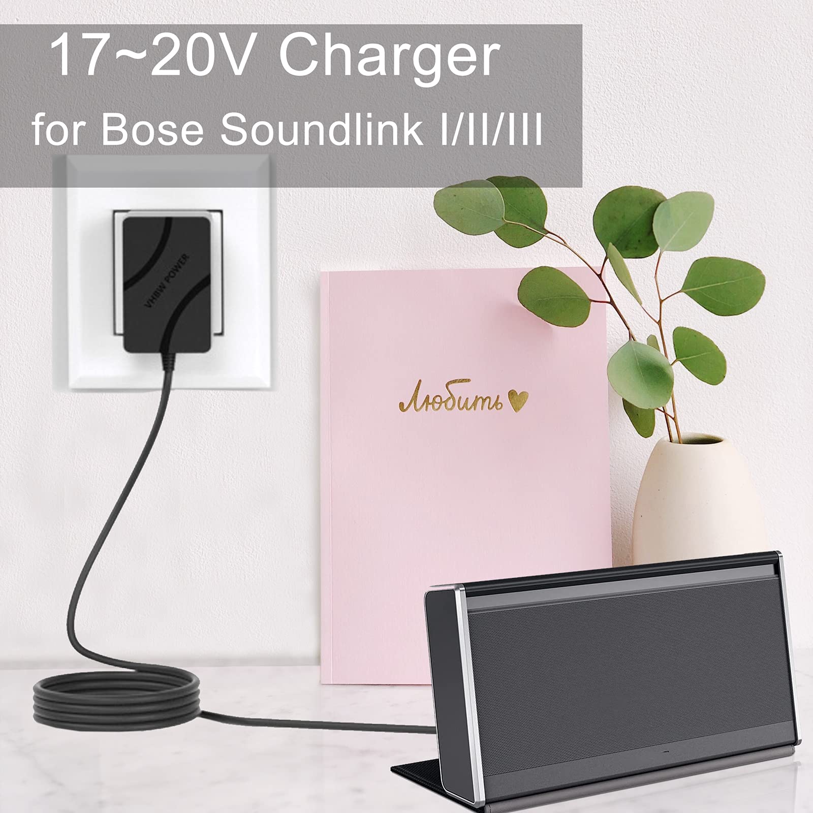 17~20V AC Adapter for Bose Speaker Charger Compatible with Bose Soundlink I II III 1 2 3,Bose Speaker Charger for Wireless Mobile Speaker 369946-1300,306386-101,404600 414255 Bose Soundlink Power Cord