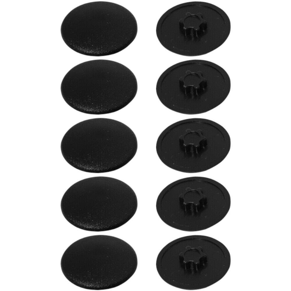 10x Screw caps Covers TORX T10 to 40 Head Push fit Furniture Quality Plastic Cap (T40 18mm, Black)