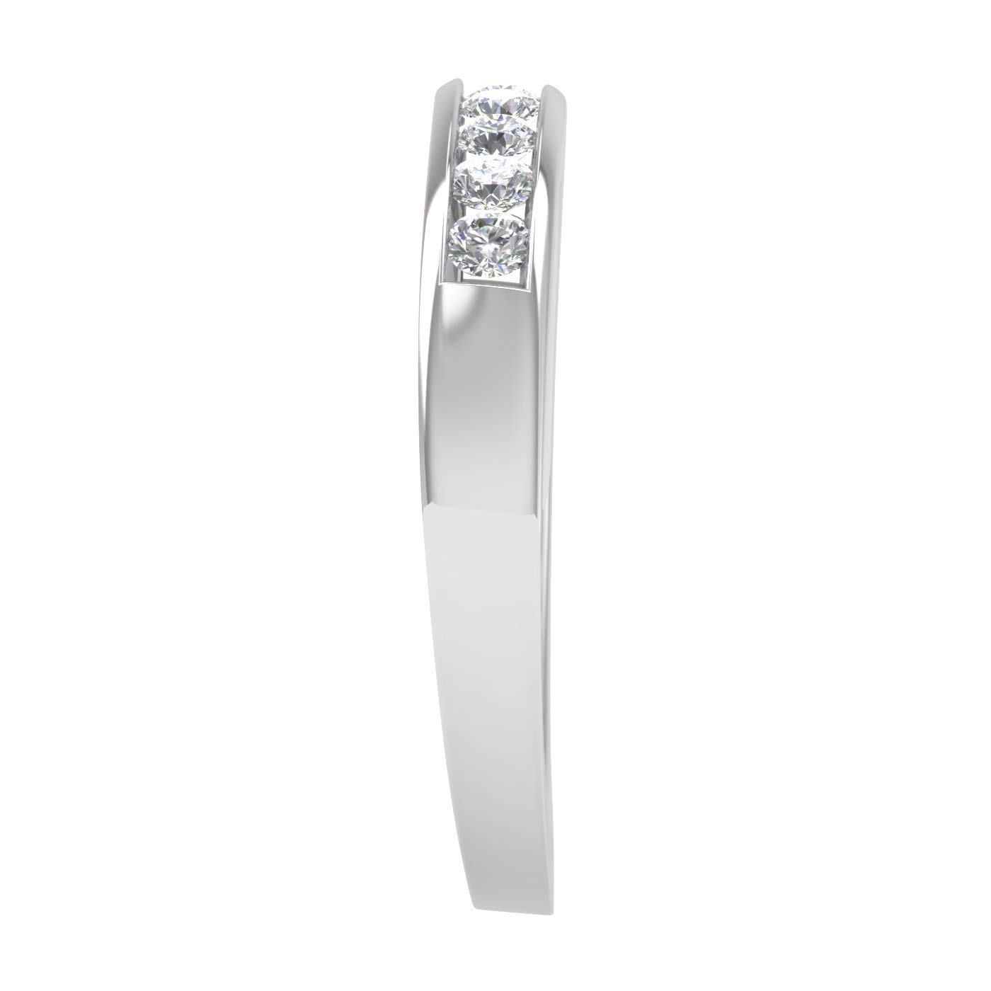 1/2 Carat Channel Set Diamond Wedding Band Ring in 14K White Gold (Ring Size 5.75)