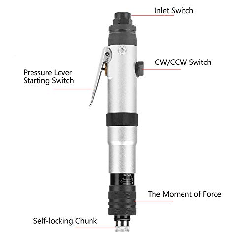 1/4" Air Straight Pneumatic Screwdriver,1000RPM Mini Handhold Pneumatic Screwdriver Kit,Industrial Screw Driver Tool