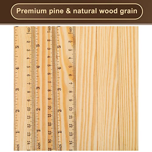 100 Pcs 6 Inch Ruler Bulk Plastic Flexible Rulers with Inches and Centimeters Small Ruler Straight Measuring Drafting Tools for School Education Families Kids Students (Wood Color, Opaque)