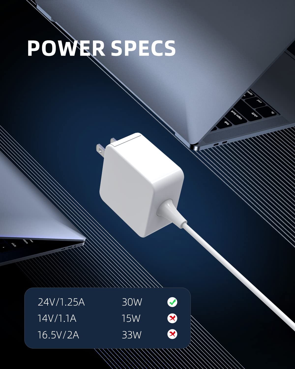30W AC Charger Fit for Google Nest Audio Smart Speaker Wall Power Supply Adapter Cord