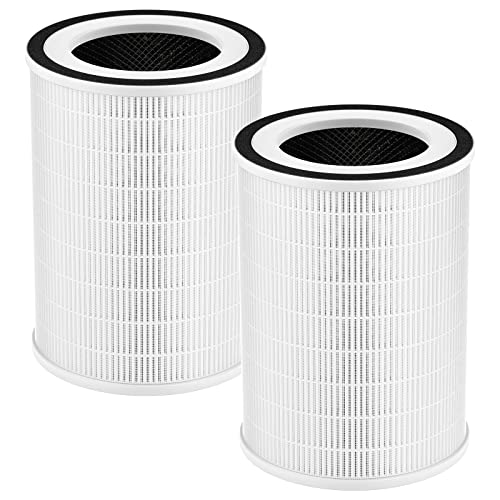 2 Pack True HEPA KILO Filter, Compatible with Afloia KILO, KILOPLUS, KILOPRO, MIRO,MIRO PRO and MORENTO MR-Kilo Air Purifier, H13 True HEPA 360° 3-Stage Filtration