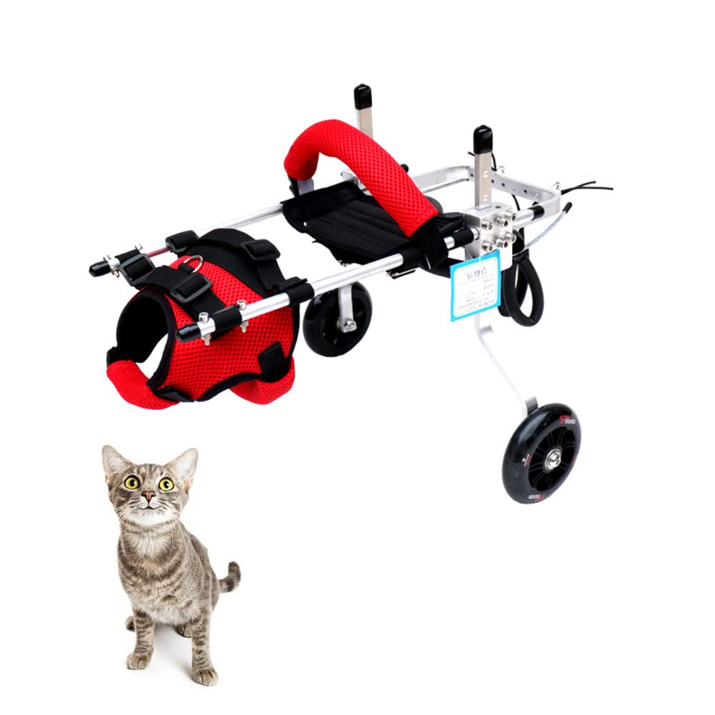 Cat Wheelchair, Lightweight 2 Wheels Pet Wheelchair, Adjustable Cat Barrier Wheels for Rehabilitation Aid for The Back Legs of Aging, Disabled, Injured, Arthritis, Weak cats/pets (XS)