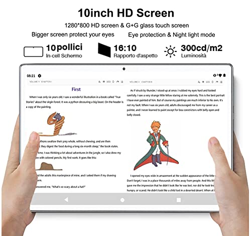 10 Inch Android 11 Tablet pc, 4 RAM 64GB ROM 128GB Expand, IPS HD,2.5D G+G Touch Screen,Google Certificated Wi-Fi Tablets,5MP Camera,Long Battery Life,Sliver-(Comes with Leather case) Silverā¦