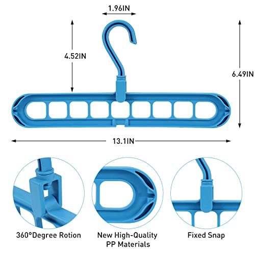 10 Space Saving Hangers,Plastic Hangers,Clothes Hangers Organizer,Smart Closet Space Saver Hanger,Nine-Hole Folding Wardrobe Closet Organizer,Home and Dormitory Student Closet Storage Hanger