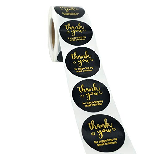 1.5" Sticker Roll 500 PCS, Thank You for Supporting My Small Business Stickers Online Retail,Sealing Decoration (Gold)