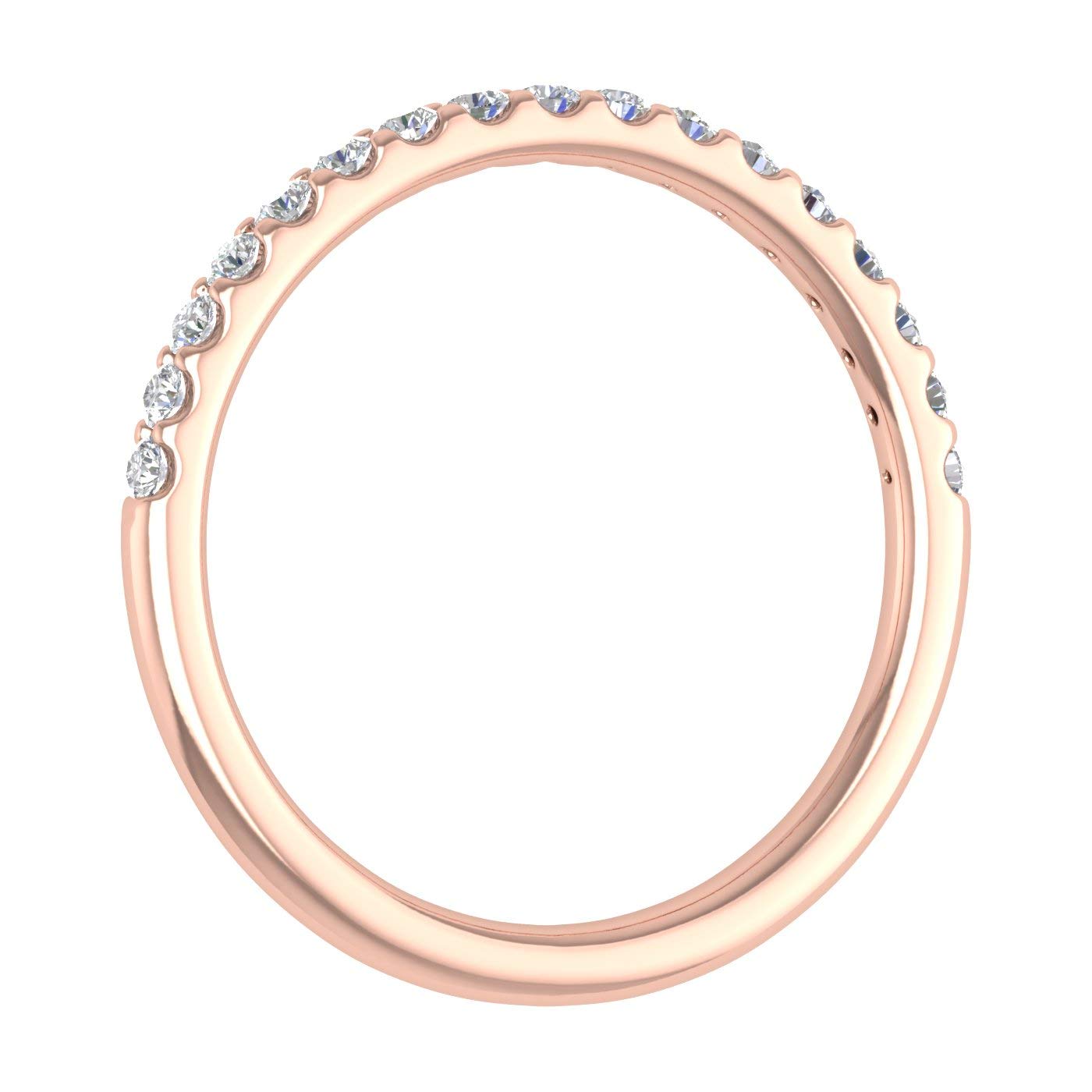 1/4 Carat Round Diamond Wedding Band Ring in 10K Rose Gold (Ring Size 7)