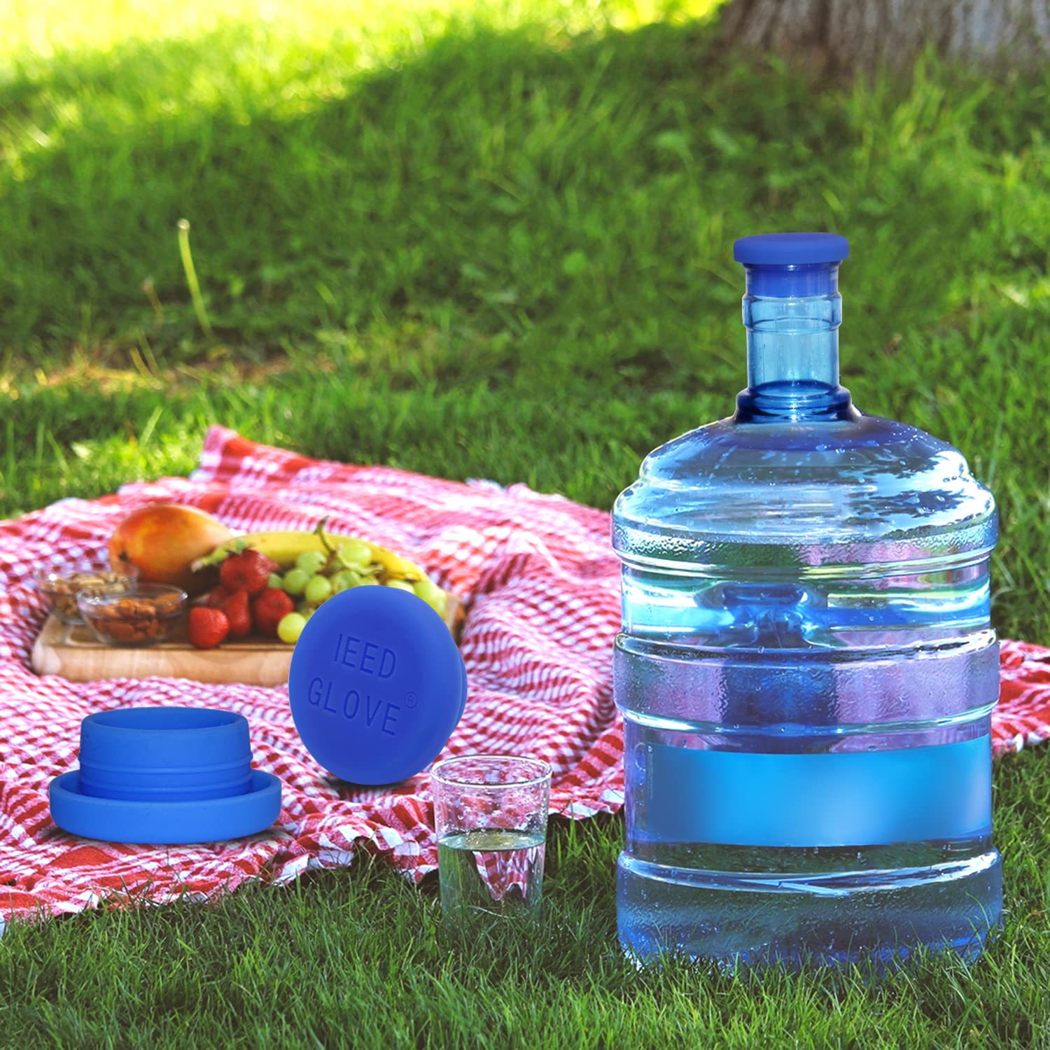 5 Gallon Water Jug cap,Silicone Reusable No Spill Top Lids Cover with Leak Proof and Air Tight design,Fits 55mm bottles-pack of (5)