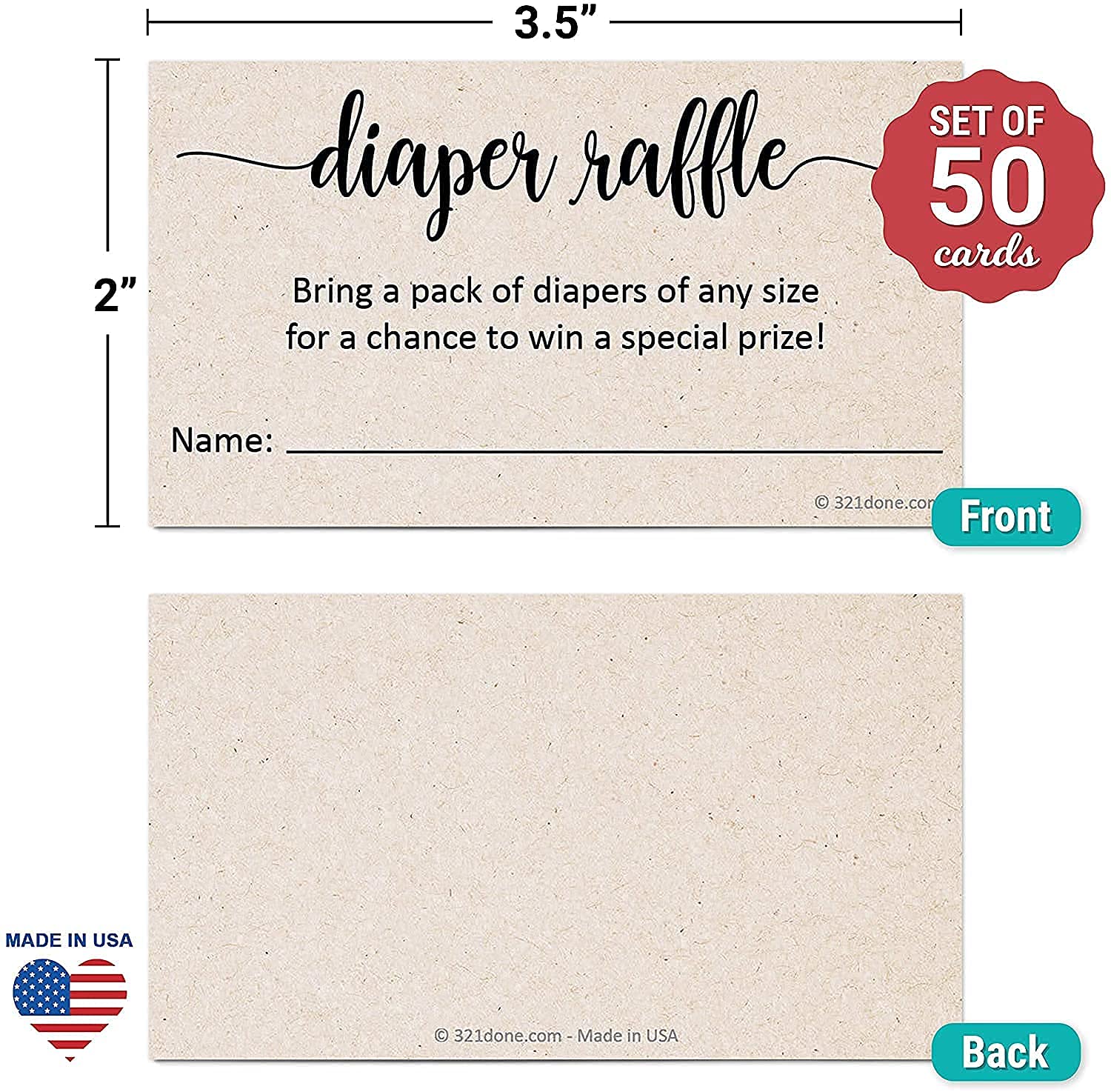 321Done Baby Shower Bundle: Diaper Raffle and Advice for Mom-to-Be - Kraft