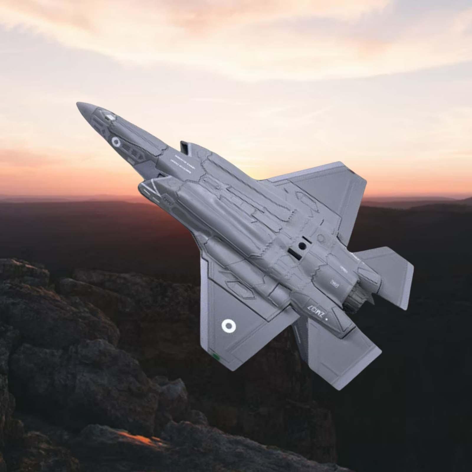 1:72 Scale F35 Plane Model with Display Stand, Metal Warplane Aircraft Fighter Toy for Desktop Shelf Decoration Collection