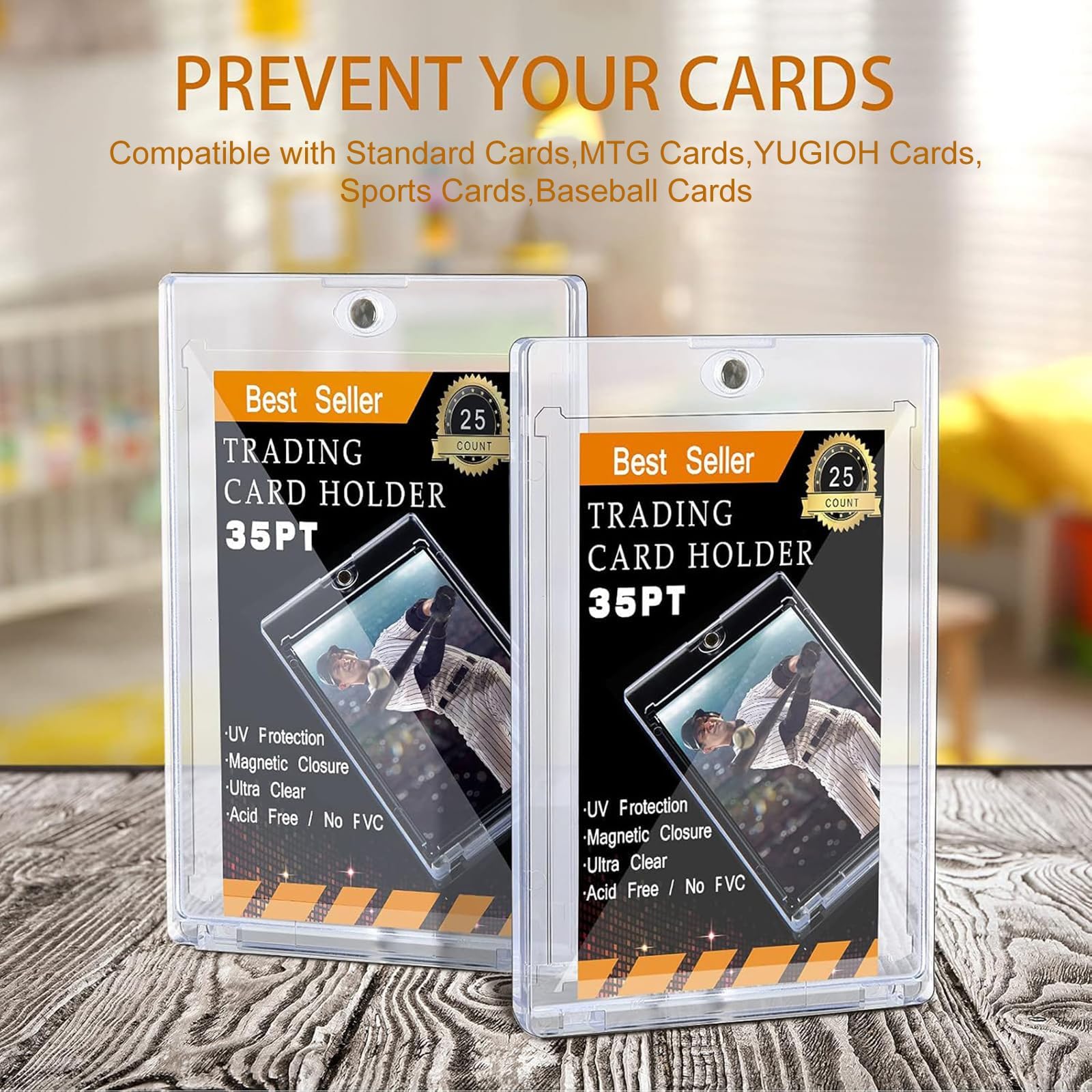 10 Pieces Trading Card Protector, Baseball Card Protector, 35 PT Acrylic Screw Card Holder Clear Display Card Protector for Baseball Football Sports Card Trading Cards Game Card Storage and Display