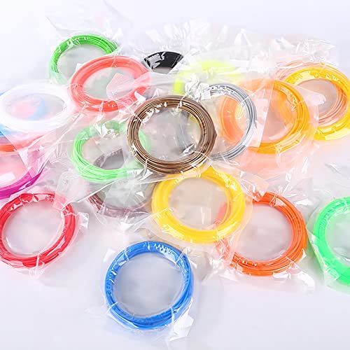 10 Colors 1.75mm PCL 3D Printer Filament Refills Low Heating for 3D Printer Pen 16.4ft Per Color