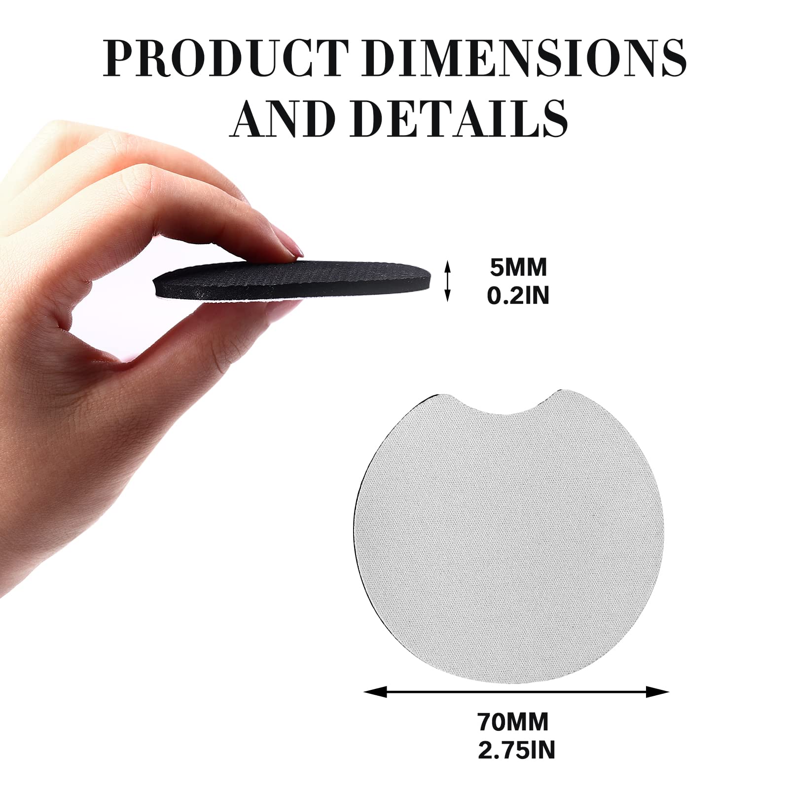 10 PCS Sublimation Blank Car Coasters, 2.75 in Circular Opening Blank Sublimation Coasters for Thermal Sublimation DIY Crafts,Car Coasters AROIC.