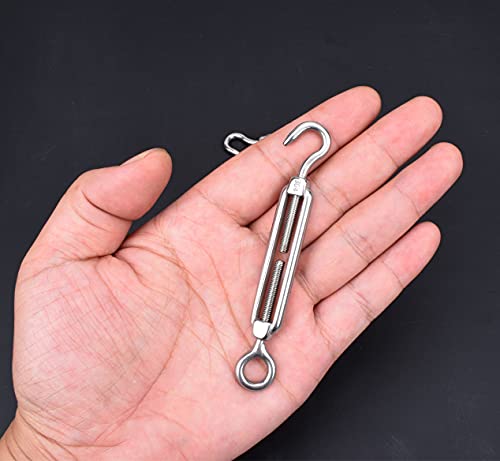 10Pcs M4 Turnbuckles,Alele Clothesline Tightener,Stainless Steel 304 Turnbuckle,Suitable for Tighten Taut Rope (M4 Turnbuckles 10 Pack New)