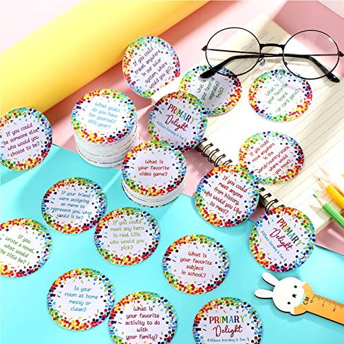 100 Pcs Morning Meeting Questions Cards Elementary Classroom Conversation Starter Chips for Primary Students Classroom Icebreaker Discussion CardsĀ for Learning Vocabulary Improve (Fresh Style)