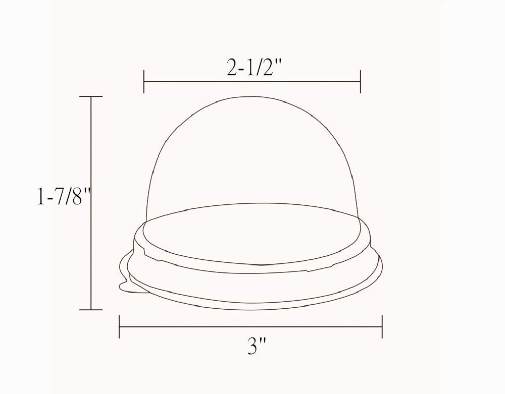 100 Pack 2 Inch of Clear plastic mini cake box muffins box cookies cookies muffins dome box wedding birthday gift box (gold)