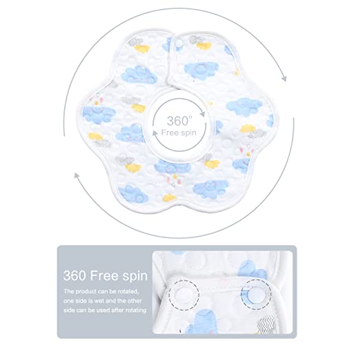 10-Pack 360 Rotate Baby Bibs for Eating and Drooling, Soft and Waterproof Bibs for Boys Girls
