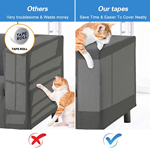 10 Pcs Extra Large Furniture Protectors from Cats, 5pcs 17" x12β & 5pcs 17"x10" Cat Scratch Deterrent Sheet, Double-Sided Training Tape, Cat Scratch Couch Protector