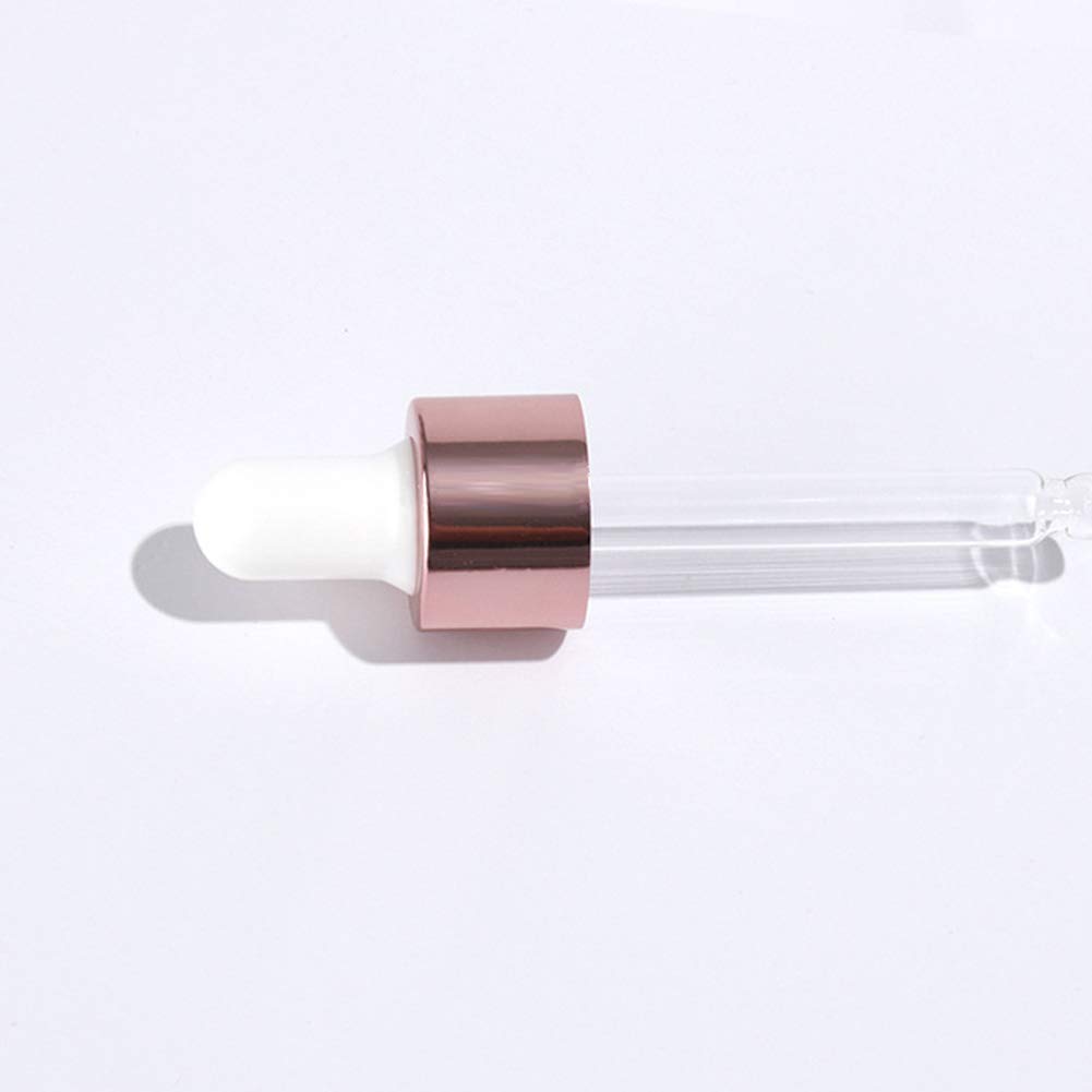 100ml/3.4oz Frosted Glass Dropper Bottles,2 Packs Essential Oil Dropper Bottles Perfume Sample Bottles Cosmetic Containers With Glass Eye Dropper (rose gold lids)