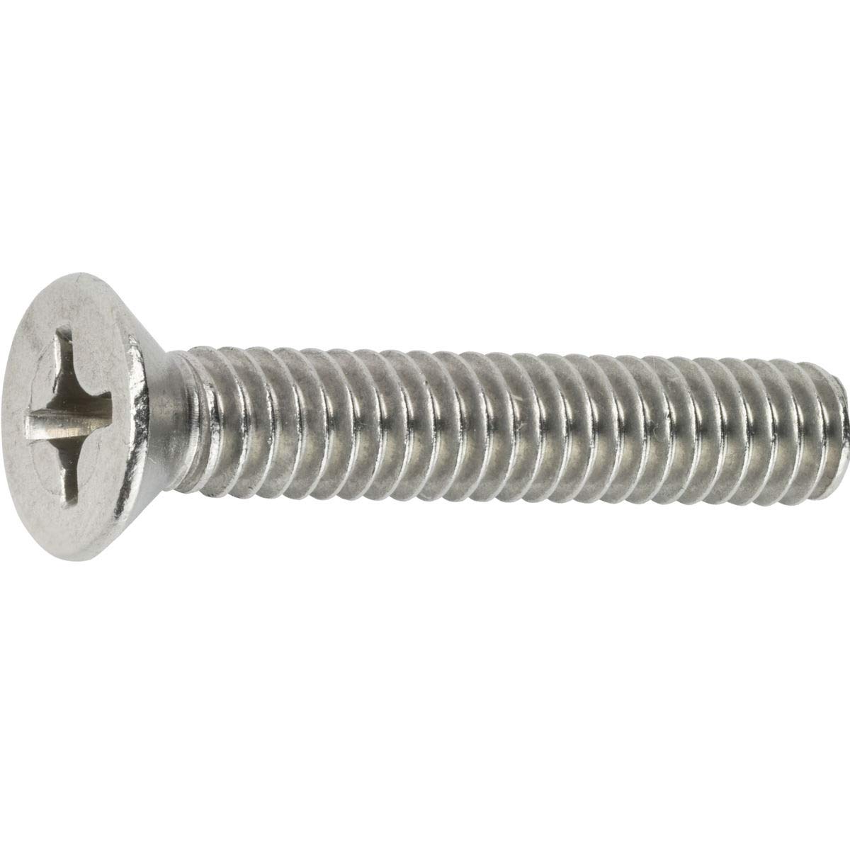 1/4-20 x 1 Flat Head Machine Screws Phillips Drive Stainless Steel Qty 50