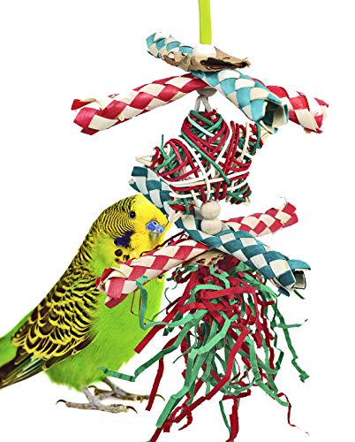 1040X Christmas Xmas Foraging Star Shred Bird Toy Parrot cage Toys Cockatiel