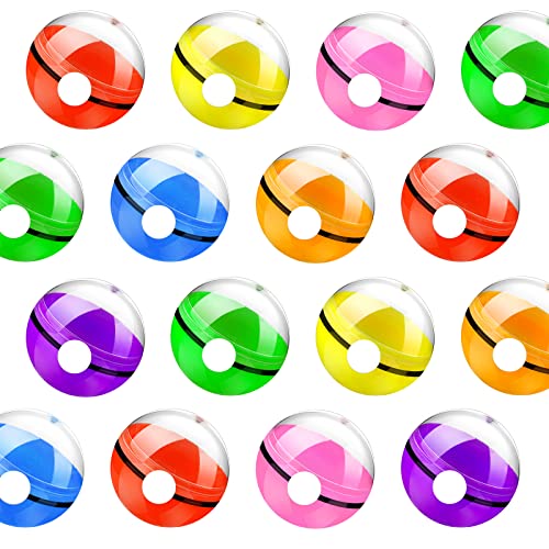 100 Pcs Vending Machine Capsules Bulk 2 Inch Clear Colored Round Capsule 7 Colors Gumball Machine Capsules Mini Claw Capsule Plastic Ball Favor Container with Label Stickers Black Tape for Party Favor