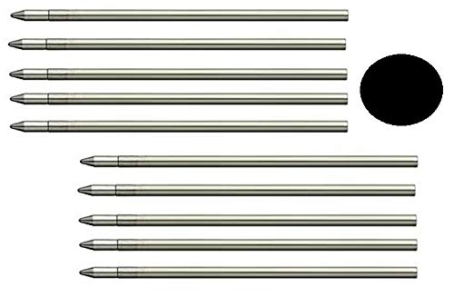 10 - Ballpoint Refills for Penagain & Zebra Telescopic Pens - Black Medium - D1
