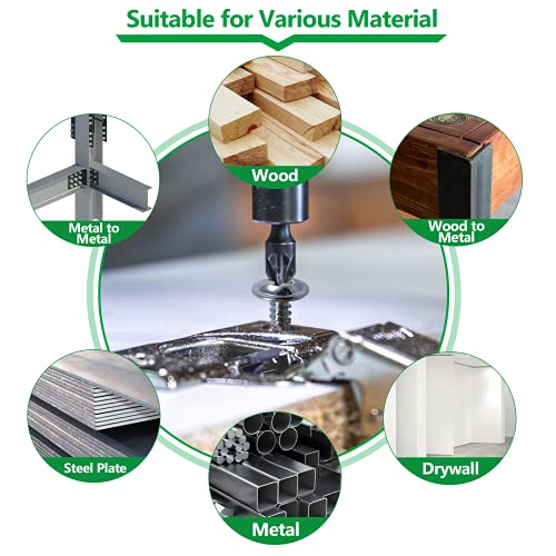 325Pcs Self Drilling Screws Assortment Kit, 410 Stainless Steel Self Tapping Sheet Metal TEK Screws for Metal, Truss & Hex Washer Head #8#10-1/2",5/8",3/4",1",1-1/4",1-1/2"