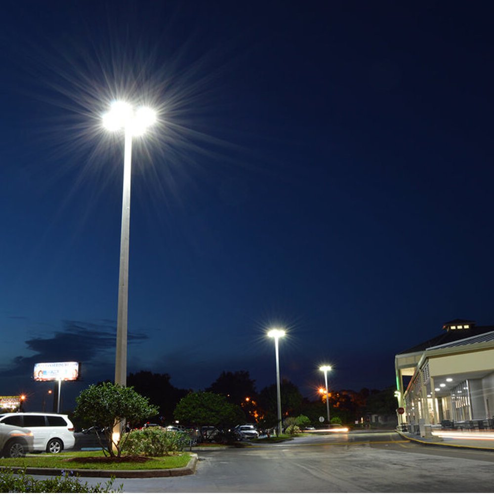 1000LED LED Shoebox Pole Light, 100W (300W Eq.) 12,000Lm, Street Light, Parking Lot Flood Light, AC110-277V, 5000 Kevin Daylight, Area Light Arm Mounted