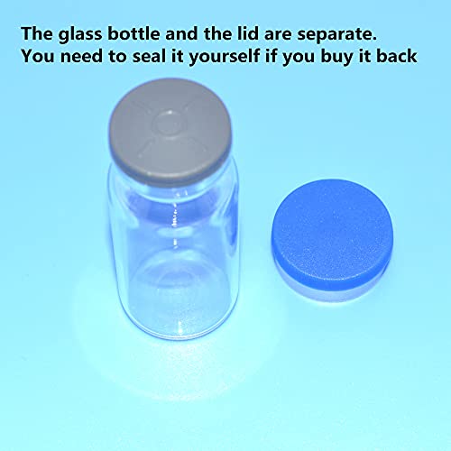 10ml Glass Bottle with lid. Transparent Vial (B-10Pcs)