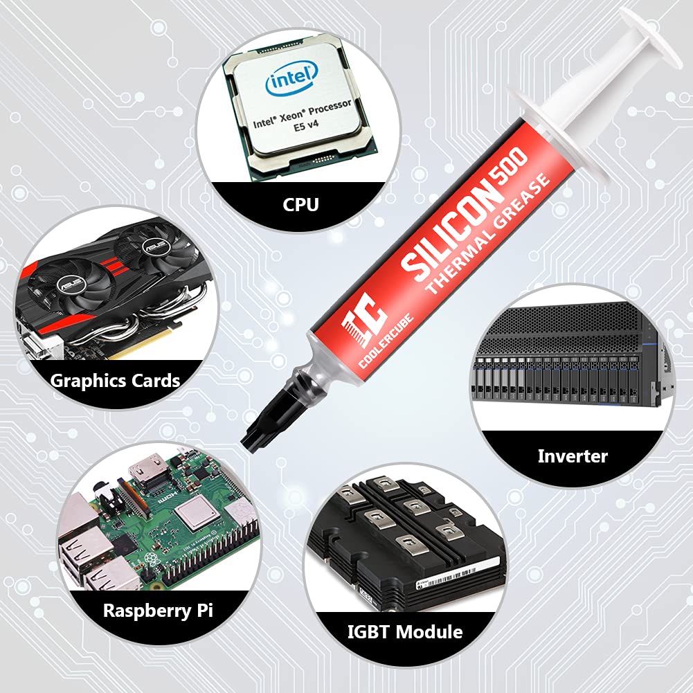 CoolerCube Thermal Paste, 3g CPU Thermal Compound Paste, Heatsink Paste for All Coolers, CPU, GPU, IC Processor, Carbon Based High Performance, Thermal Interface Material