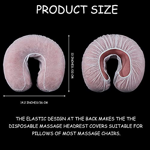 100 Pieces Disposable Headrest Covers Disposable Massage Covers Massage Headrest Covers Non-Sticking Cradle Cover Non-woven U-shaped Cradle Cover for Massage Tables, 14.2 x 13 Inch, White