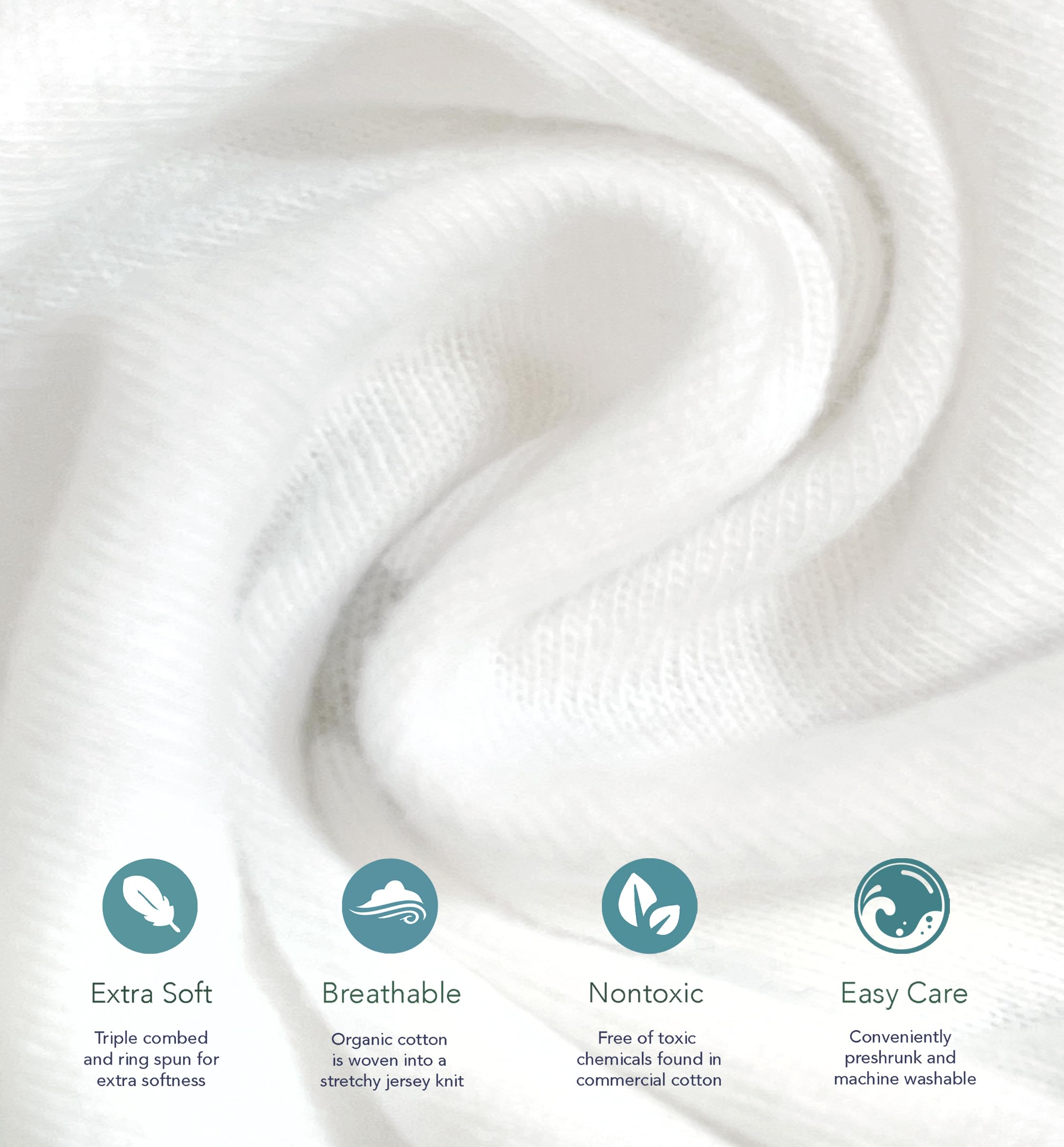 100% Organic Cotton Fitted Sheets for Graco Pack n Play, Babyletto, Pamo Babe, Hiccapop, Dream on Me, Evenflo, Baby Trend, Hygge Hush Portable/Mini Crib/Playards, and Beka Bedside Bassinet 2 Pk
