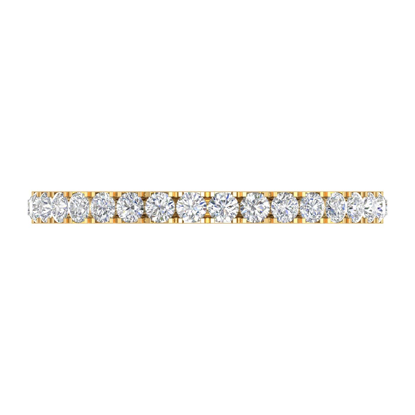 1/2 Carat Diamond 3/4 Eternity Wedding Band Ring in 14K Yellow Gold (Ring Size 7) (I1-I2 Clarity)