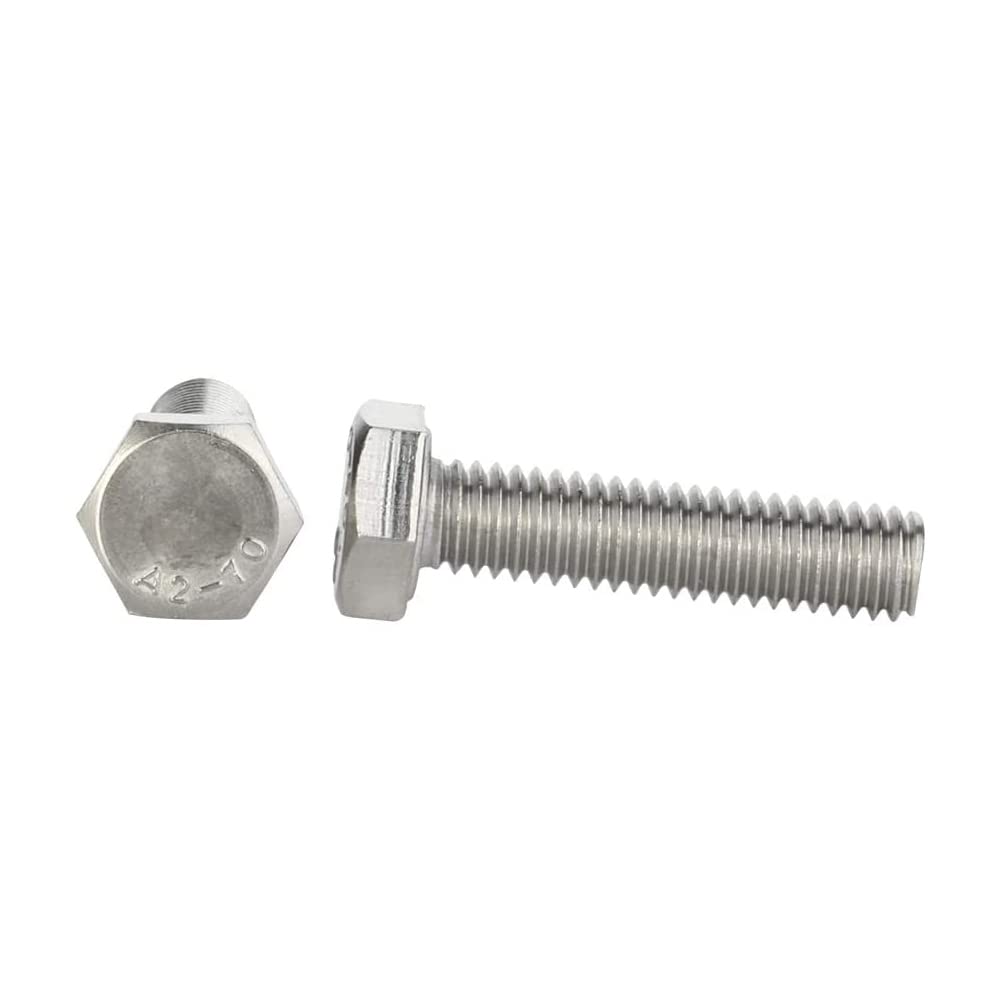 1/4-20 x 2 (3/8" to 4" Available) Hex Head Screw Bolt, Fully Threaded, Stainless Steel 18-8, Plain Finish, Quantity 20