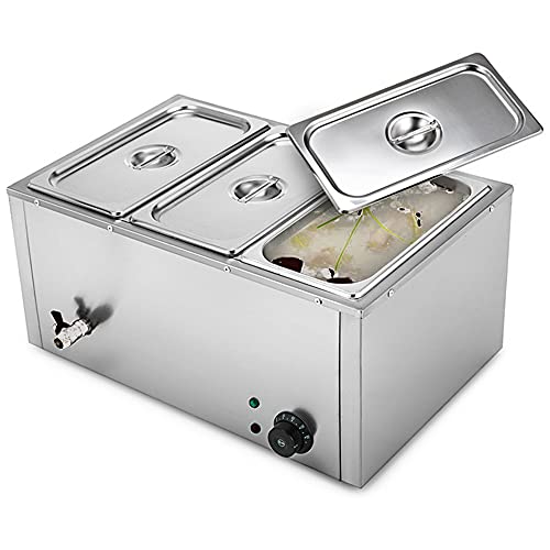 1500W Commercial Food Warmer, 3 Gids Hot Trays Food Warmer, Electric Buffet Serves and Warmers, Catering Hot Box for Restaurant, CE/FCC