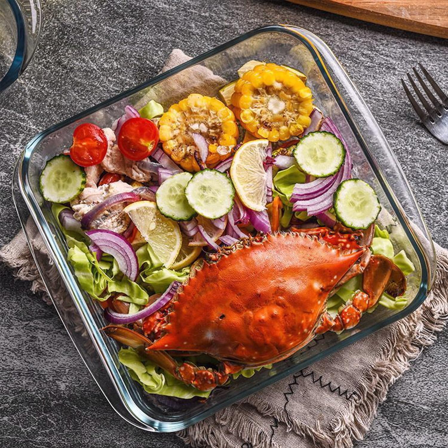 1.6-Qt Basics Square Tempered Glass Baking Dishes, Set of 2