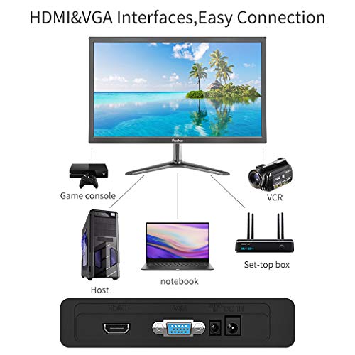 19 Inch PC Monitor(1440x900),60 Hz, 5 ms,Brightness 250 cd/m²,Built-in Speaker,HDMI & VGA Interface,Display Screen for Laptop/PS3/PS4/X-Box/PC,Black,Prechen