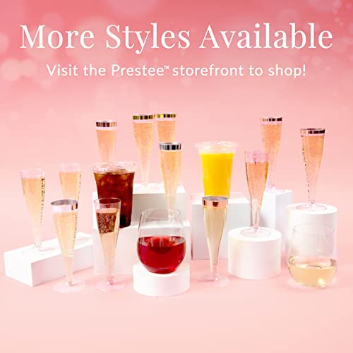 100 Plastic Champagne Flutes Disposable | Clear Plastic Glasses for Parties | Toasting and Mimosa Glasses | Wedding Party Bulk Pack | New Years Eve Party Supplies 2023