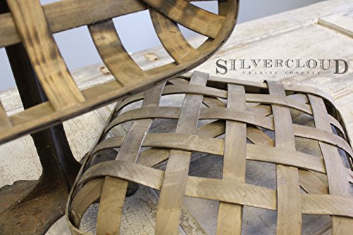 2 Piece Set of Tobacco Baskets, Farmhouse Decor, Small 17" Squares - Silvercloud Trading Co.