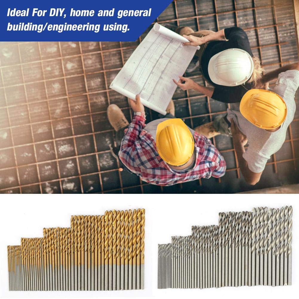 100pcs HSS Drill Bit, Coated Drill Bit, White Drill Bit Set High Speed Steel
