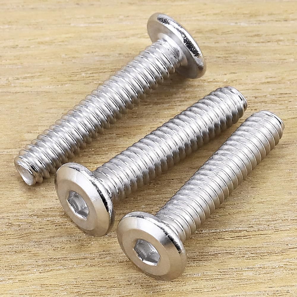 1/4-20 x 1-1/2" Hex Socket Head Cap Screws, 304 Stainless Steel 18-8, Chamfered Countersunk Machine Screws for Furniture, Binding, Machinery, Automotive, DIY Projects, 50 PCS