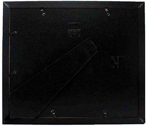 11x13 Black Gallery Picture Frame with 8x10 Mat - Wide Molding - Includes Both Attached Hanging Hardware and Desktop Easel - Wood Frames Display Pictures 8 x 10 or 11 x 13 Inch