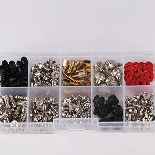 228pcs PC Screw Set Accessories for PC Assembly Personal Computer Screw standoffs Set Assortment kit for Main Board, housing, Hard Disk - in a Storage case