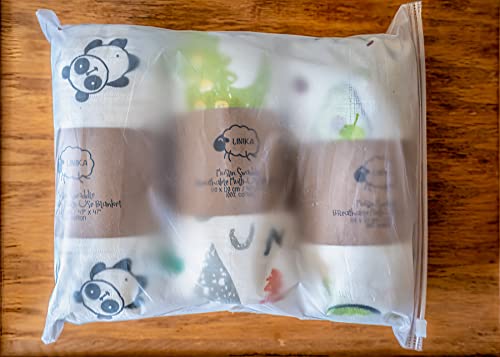 100% Organic Cotton Unisex Muslin Swaddle Blanket for Baby 3 Pack Hypoallergenic Breathable Baby Essentials Registry