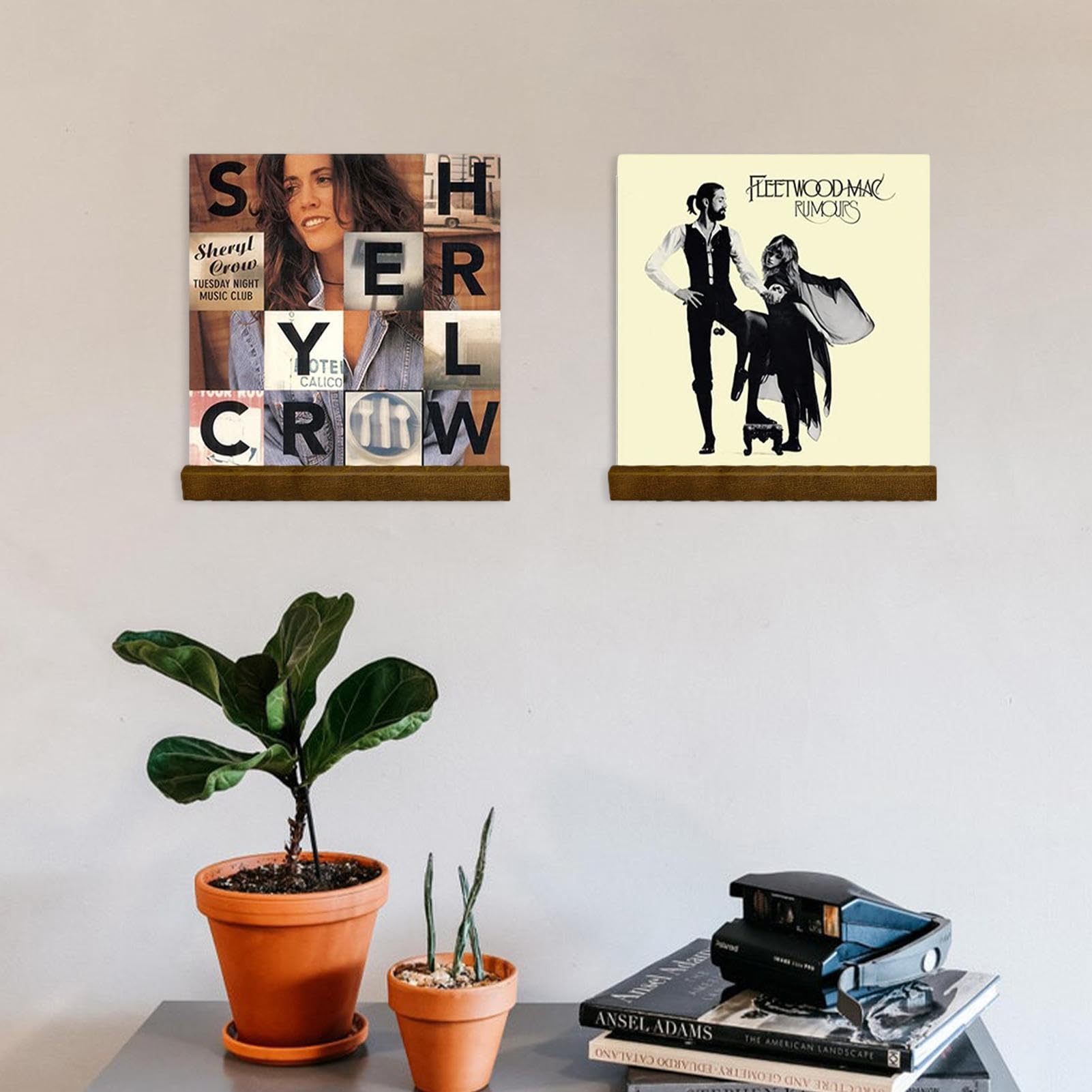 1/2 Record Wall Mount - Vinyl Record Wall Mount, Record Display Wall Mount | Smooth Record Storage Hanger with Multifunctional Design, Wood Floating Album Shelf for Music Lovers